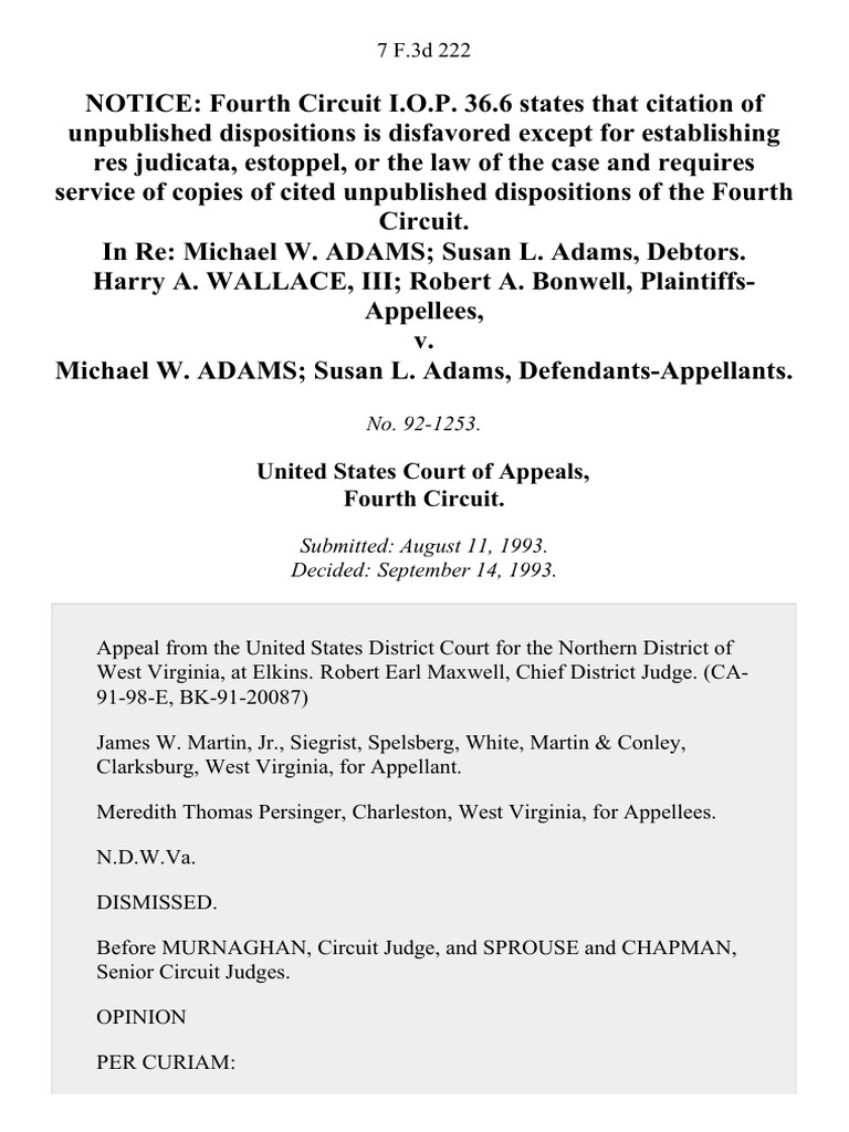 United States Court of Appeals, Fourth Circuit | PDF | Politics ...