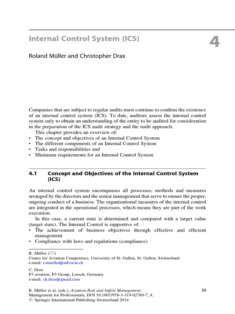 A Internal Control System (ICS) | PDF | Audit | Risk Management