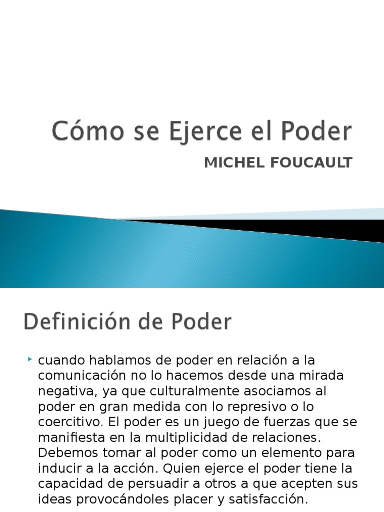 Cómo Se Ejerce El Poder | PDF | Poder (social y político) | Comunicación