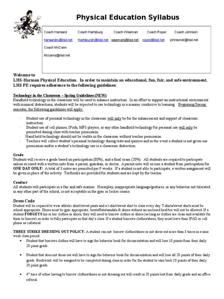 Pe Syllabus | PDF | Shoe | Physical Education