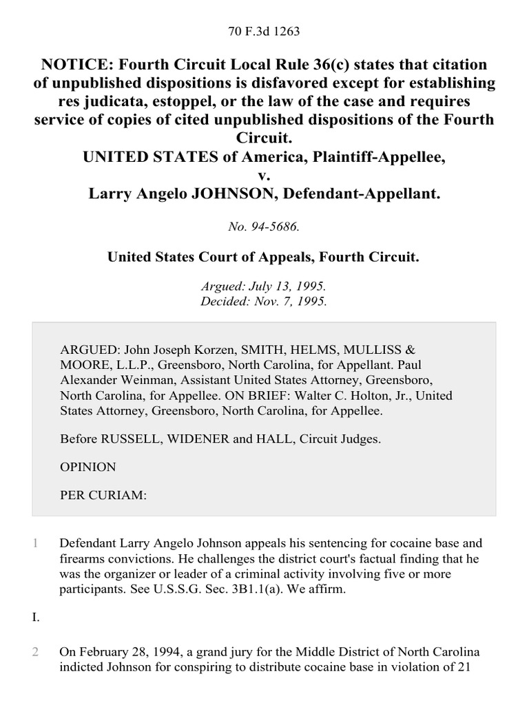 Johnson's Sentencing Appeal Affirmed | PDF | United States Federal ...