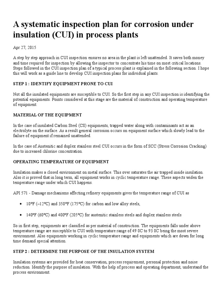 Guide Inspection Plan For CUI | PDF