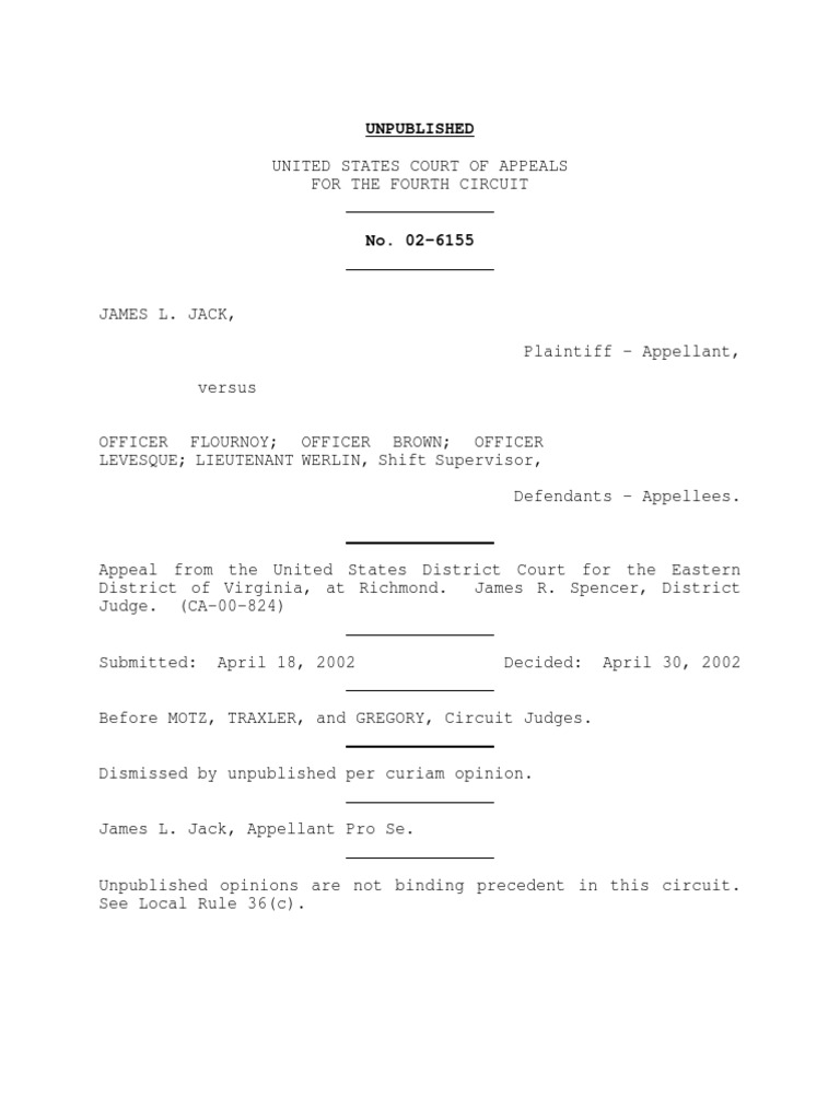 Jack v. Flournoy, 4th Cir. (2002) | PDF