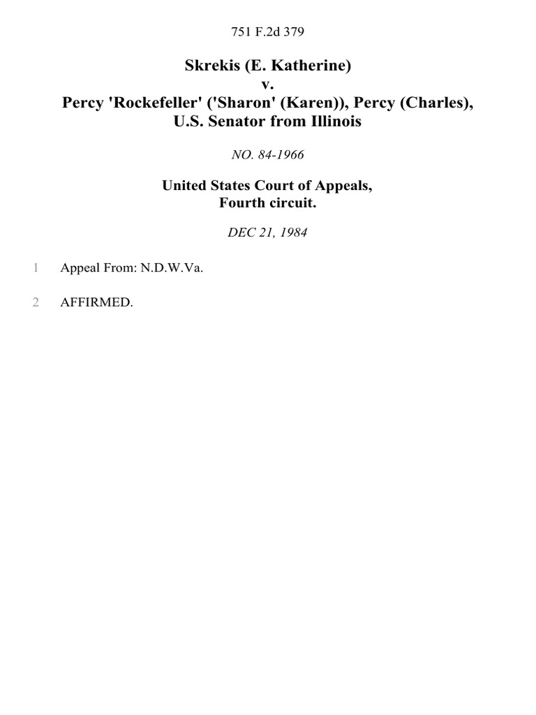 Skrekis (E. Katherine) v. Percy 'Rockefeller' ('Sharon' (Karen ...