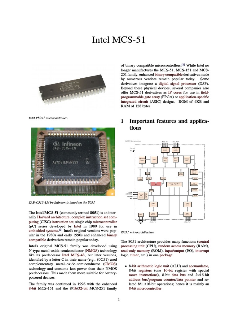 Intel MCS 51 | PDF | Electrical Engineering | Electronics