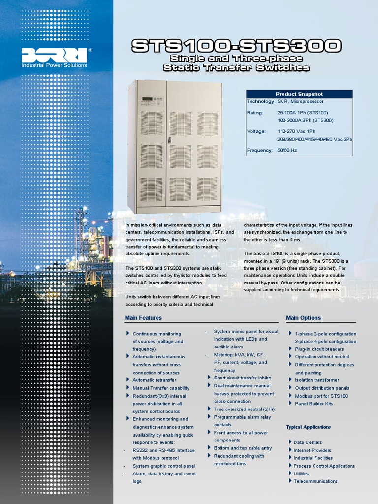 STS 100-300 PDF | PDF | Relay | Transformer