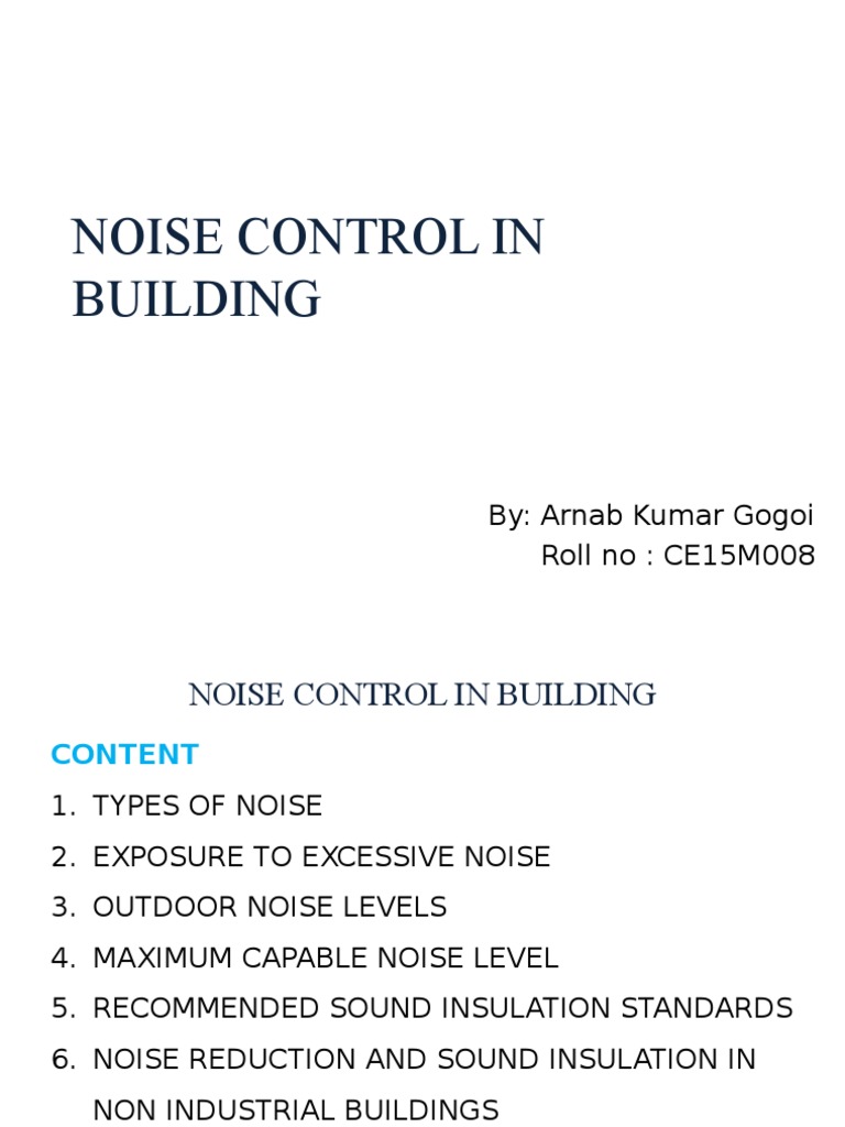 Noise Control in Building | PDF | Noise | Sound