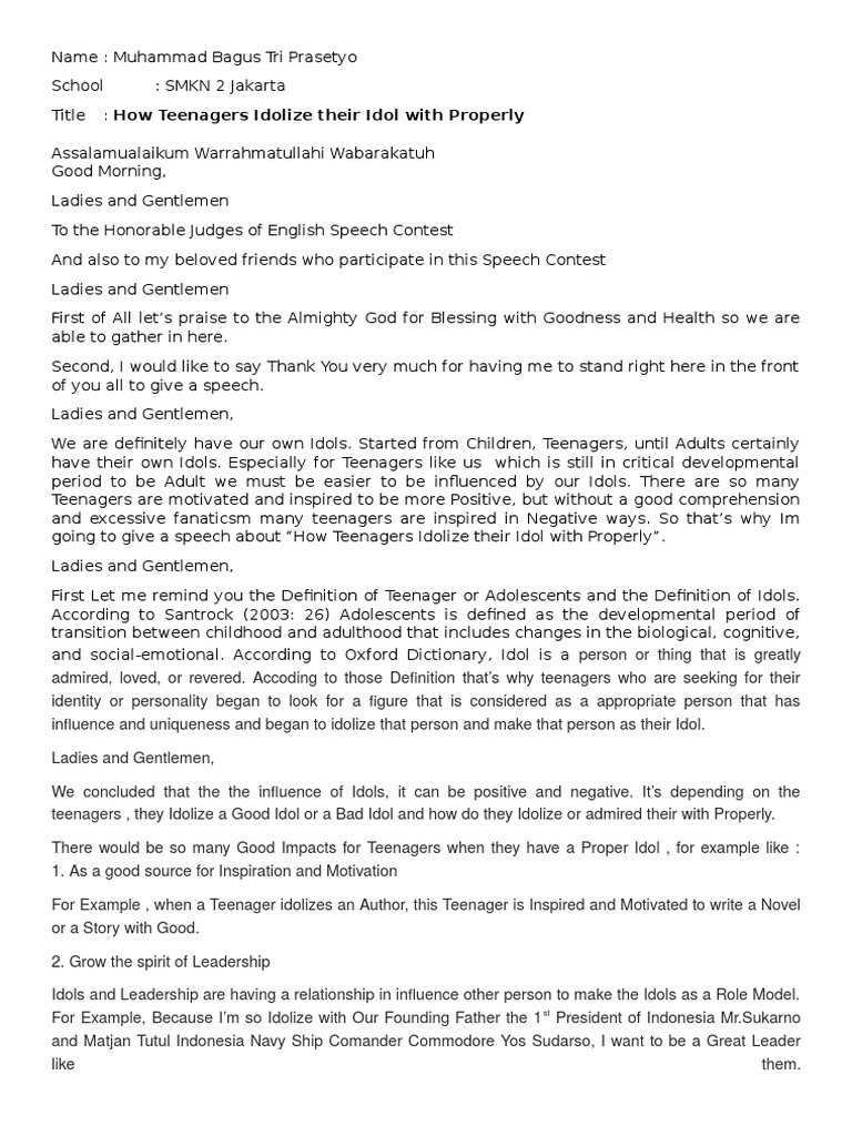 Proper Idolization Among Teenagers | PDF | Adolescence | Social Psychology