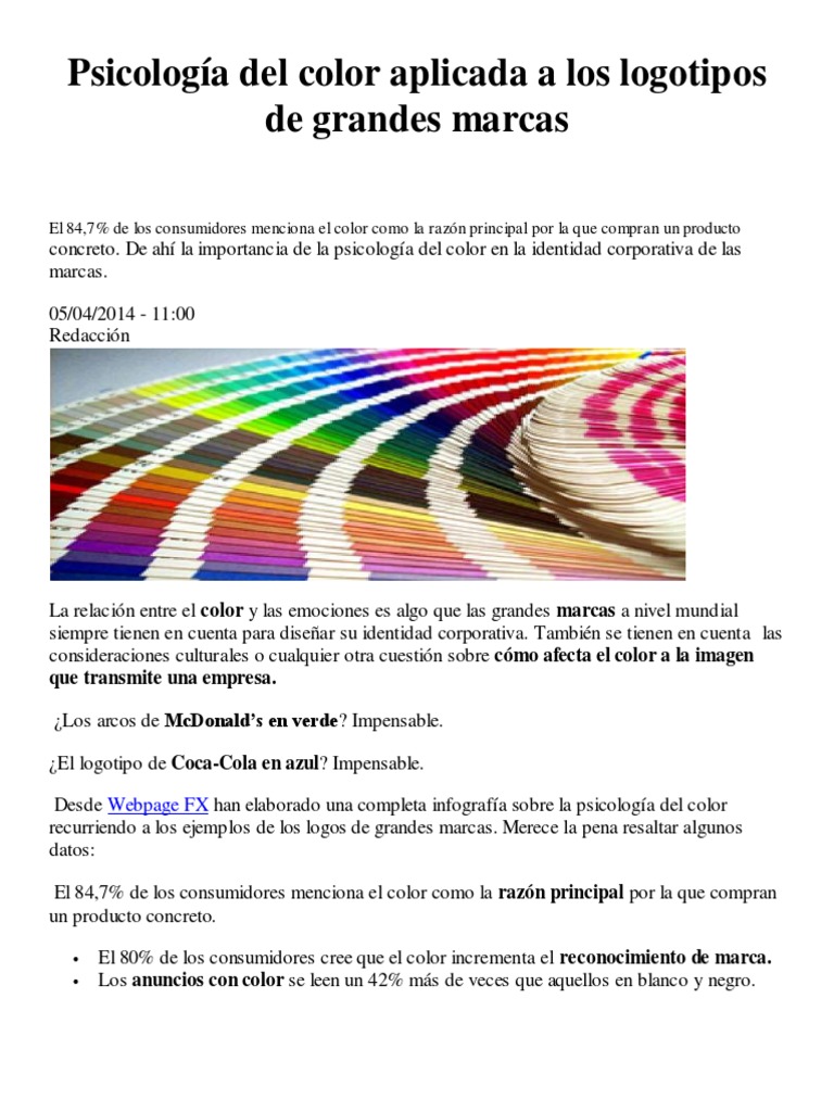 Psicologia Del Color de Las Marcas