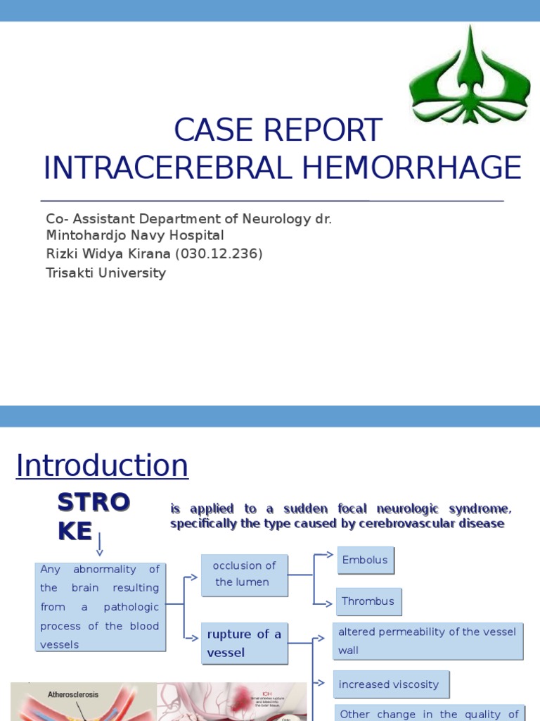 Intracerebral Hemorrhage | PDF | Stroke | Medical Specialties