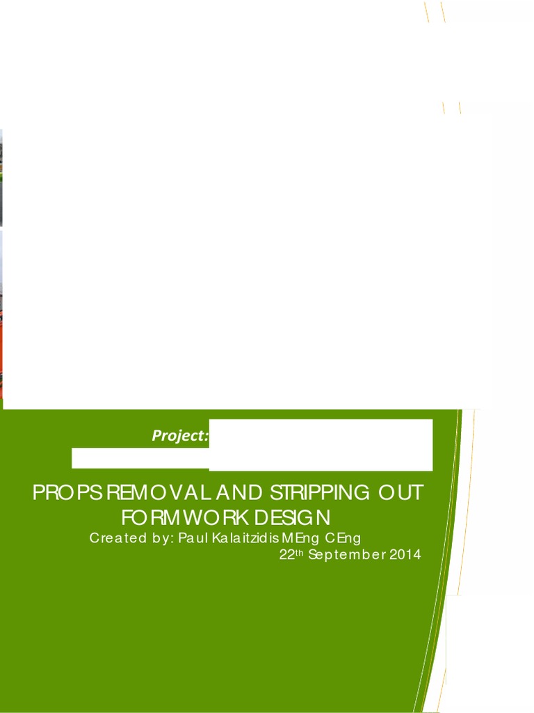 Stripping Out Formwork Design | PDF | Concrete | Strength Of Materials