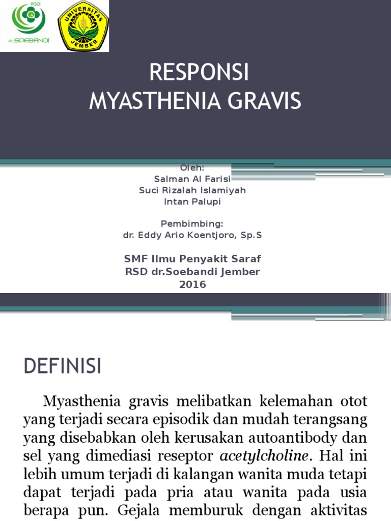 Myastenia Gravis: Gejala dan Penatalaksanaan | PDF | Sains & Matematika