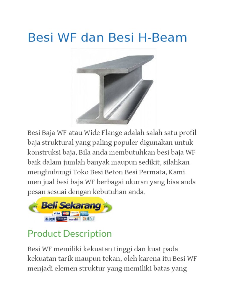 Perbandingan Besi WF dan H-Beam | PDF