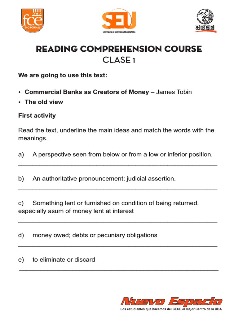 Reading Comprehension Course | PDF