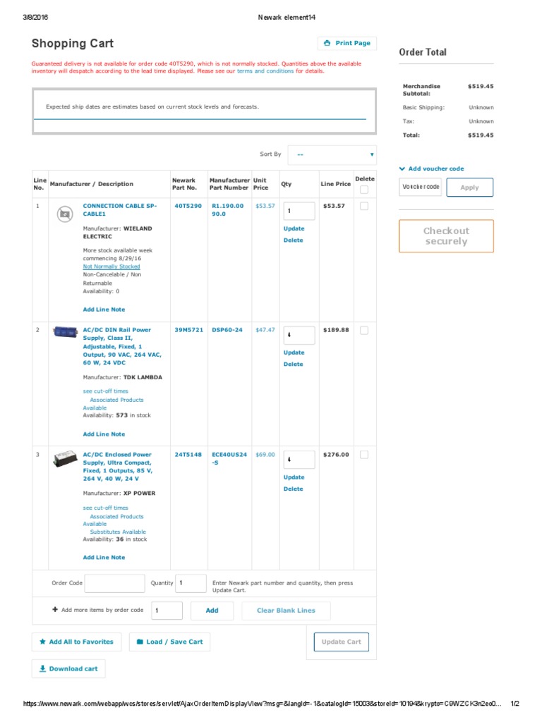 Newark Element PS | PDF