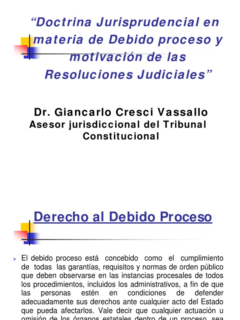 Debido Proceso y Motivación Judicial | PDF