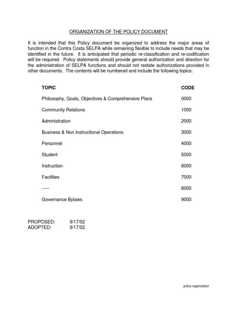 Policy Organization | PDF