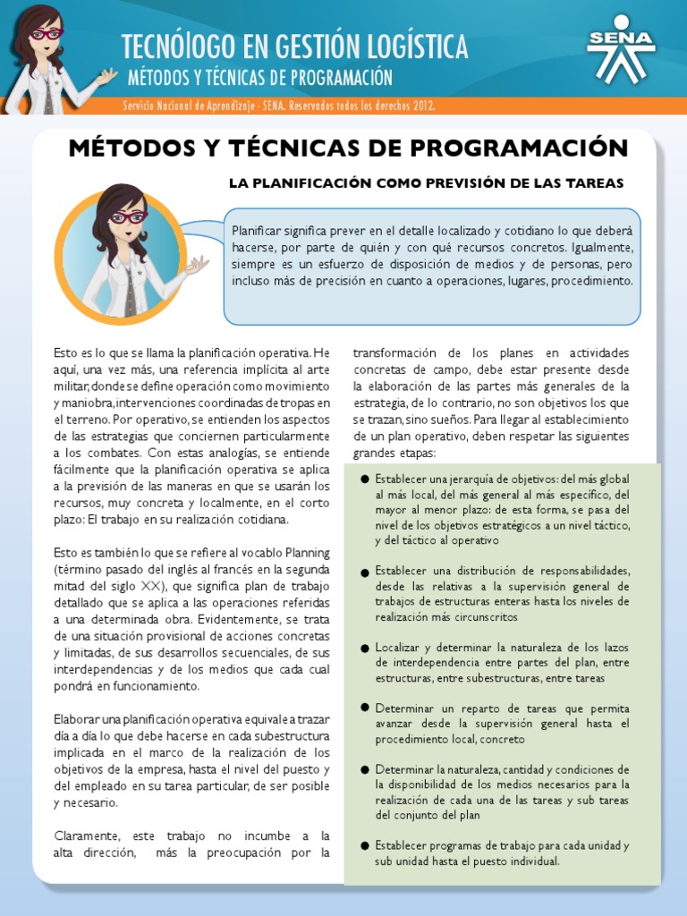 Metodos y Tecnicas de Programacion | PDF | Planificación | Logística