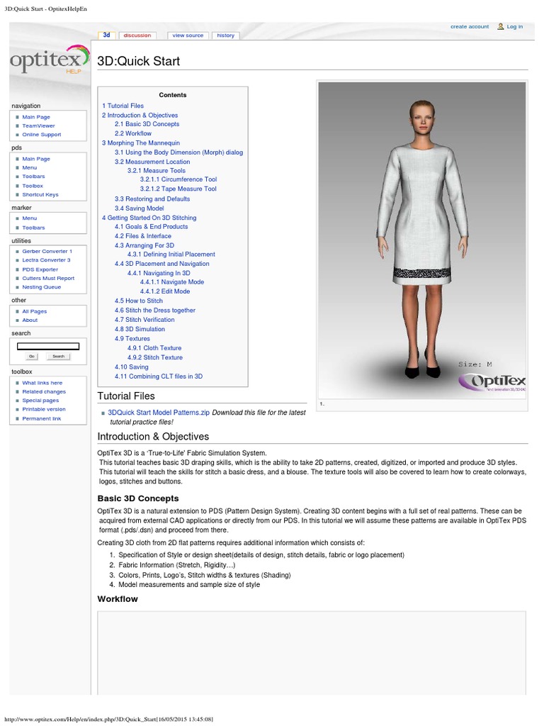 3D - Quick Start - OptitexHelpEn | PDF | 3 D Modeling | Web Browser