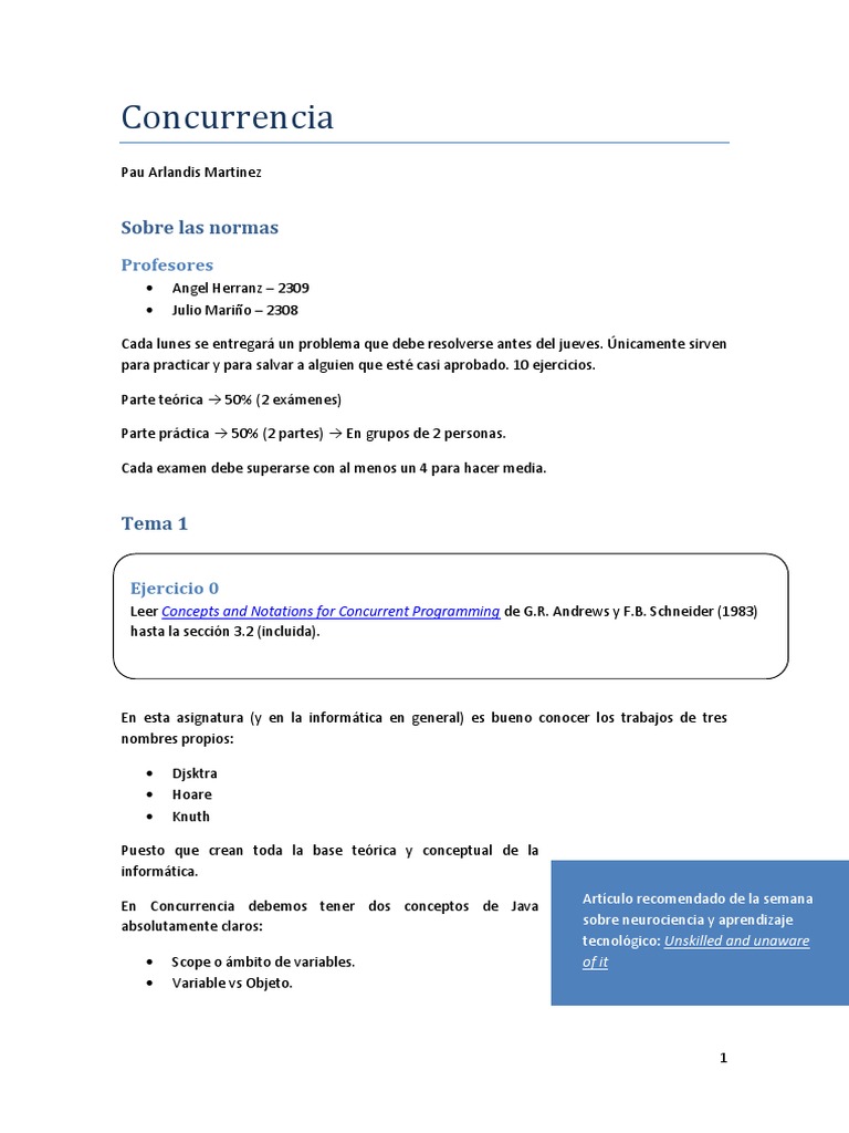 Introducción a la Concurrencia en Java | PDF | Hilo (Computación) | Ingeniería de Sistemas