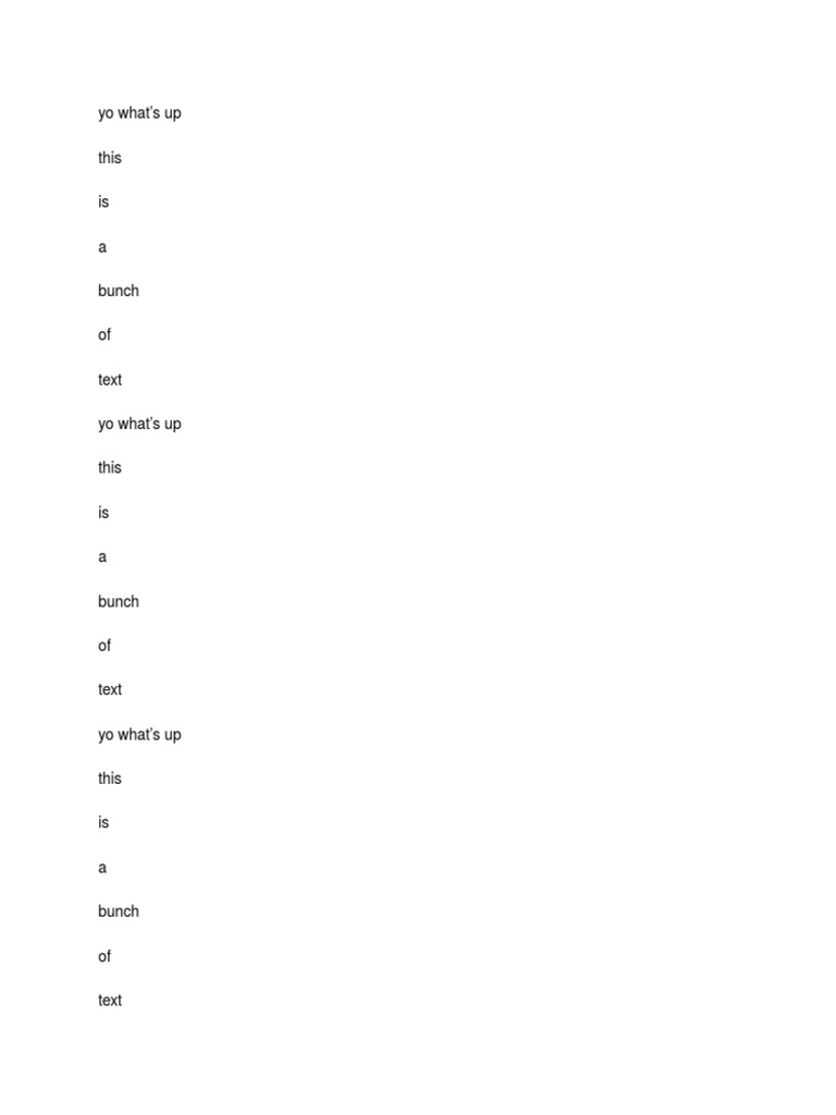 Yo What's Up This Is A Bunch of Text Yo What's Up This Is A Bunch of ...