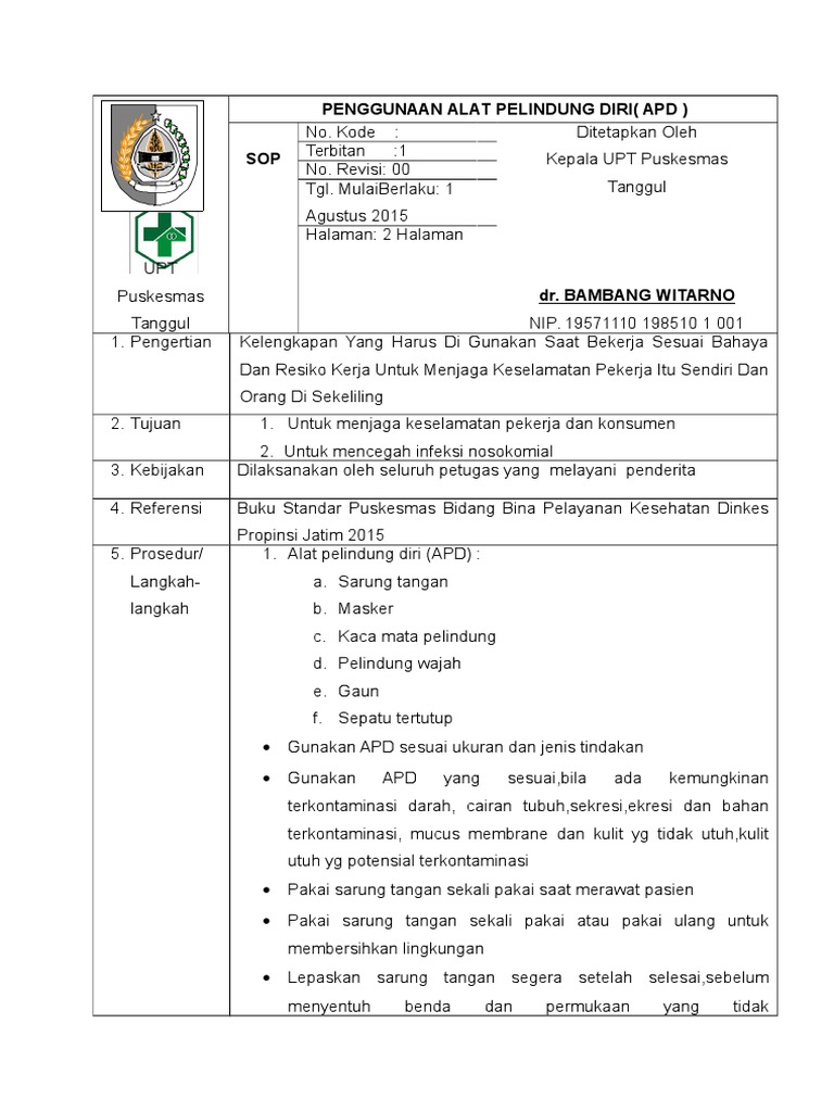 Sop Apd Fix | PDF | Pengembangan Diri | Sains & Matematika
