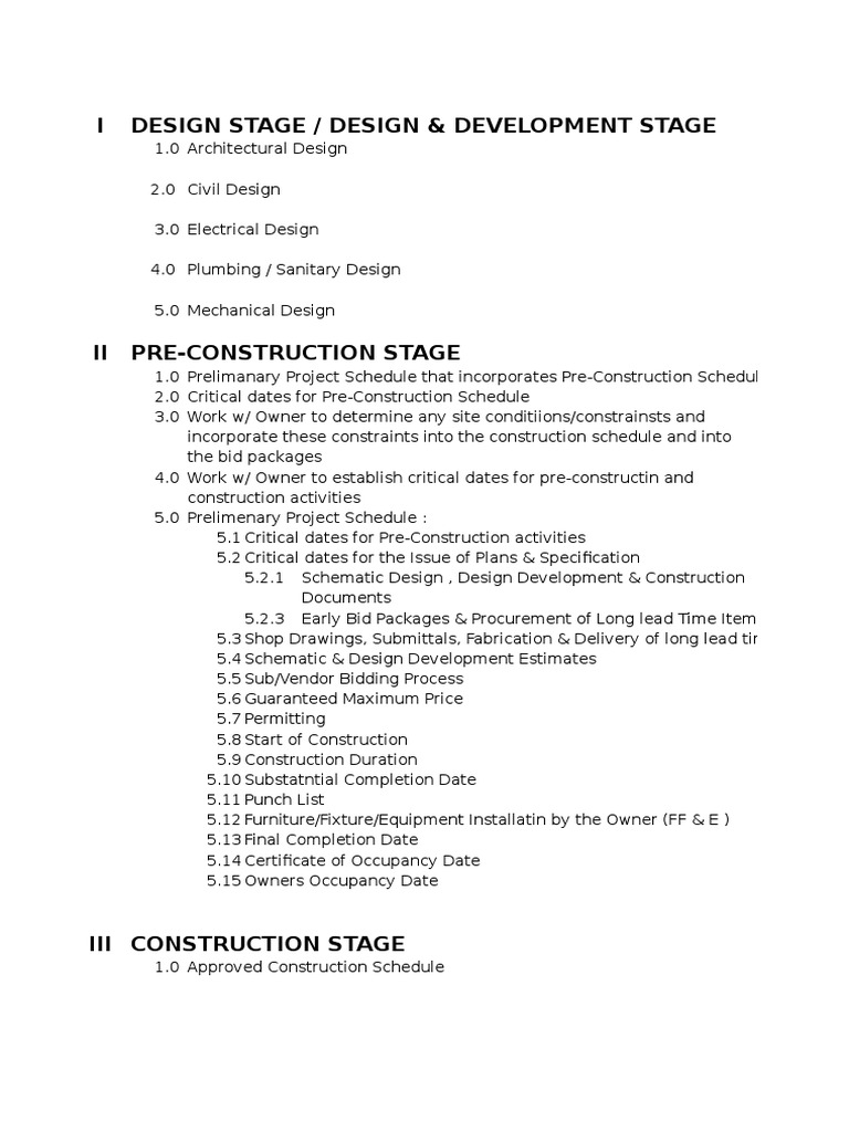 I Design Stage / Design & Development Stage | PDF