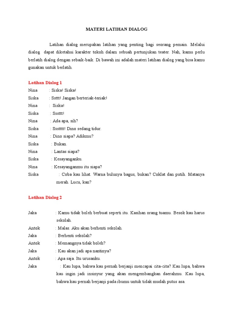 Materi Latihan Dialog | PDF