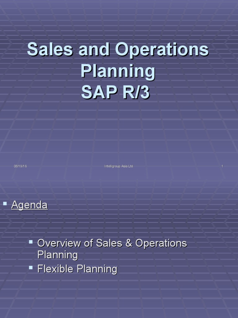 SAP Sales and Operations Planning Guide | PDF | Moving Average ...
