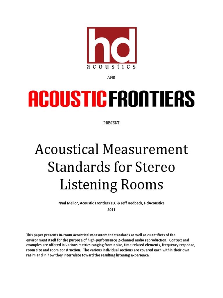 Acoustic Measurement Standards | PDF | Loudspeaker | Sound