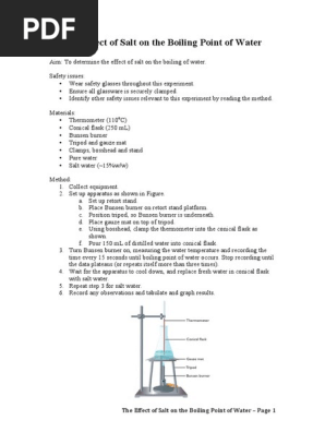 Boiling Salt Water Experiment