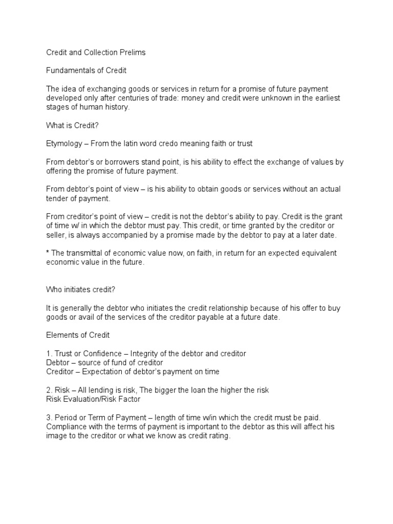 Understanding Credit and Collection Basics | PDF | Negotiable ...
