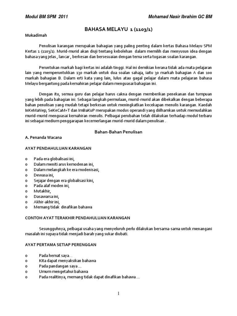 Modul BM SPM PDF | PDF