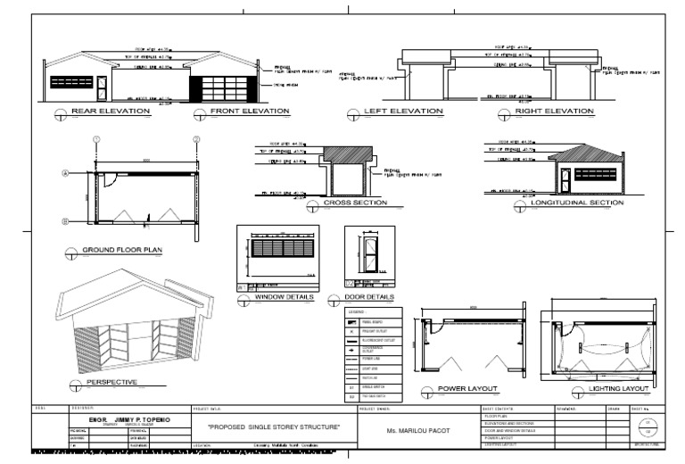 Ms. Marilou Pacot "Proposed Single Storey Structure": Engr. Jimmy P ...