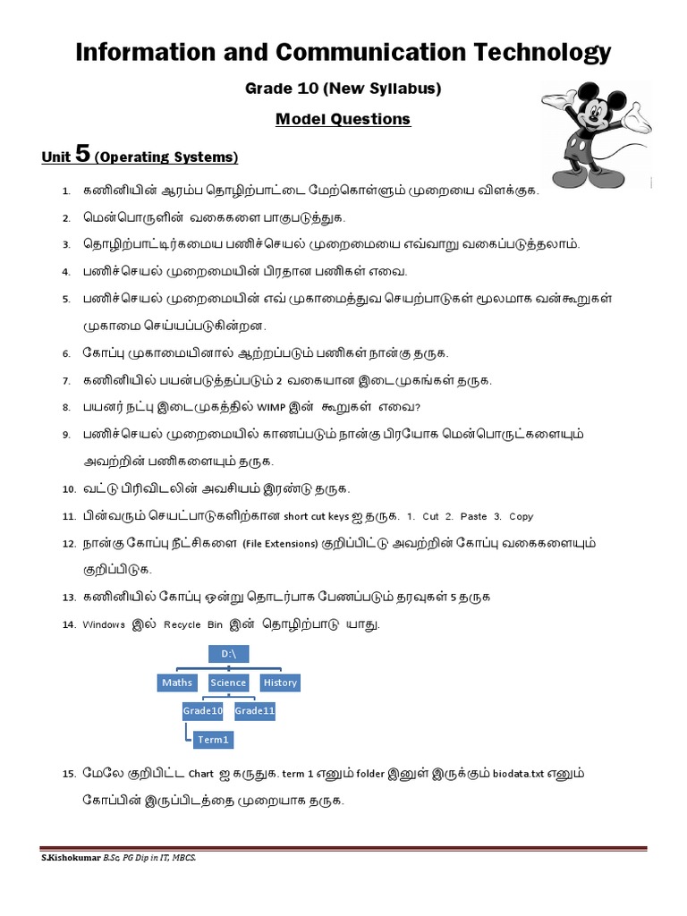 Grade 10 ICT Unit 5 Model Questions | PDF | Computer Architecture ...