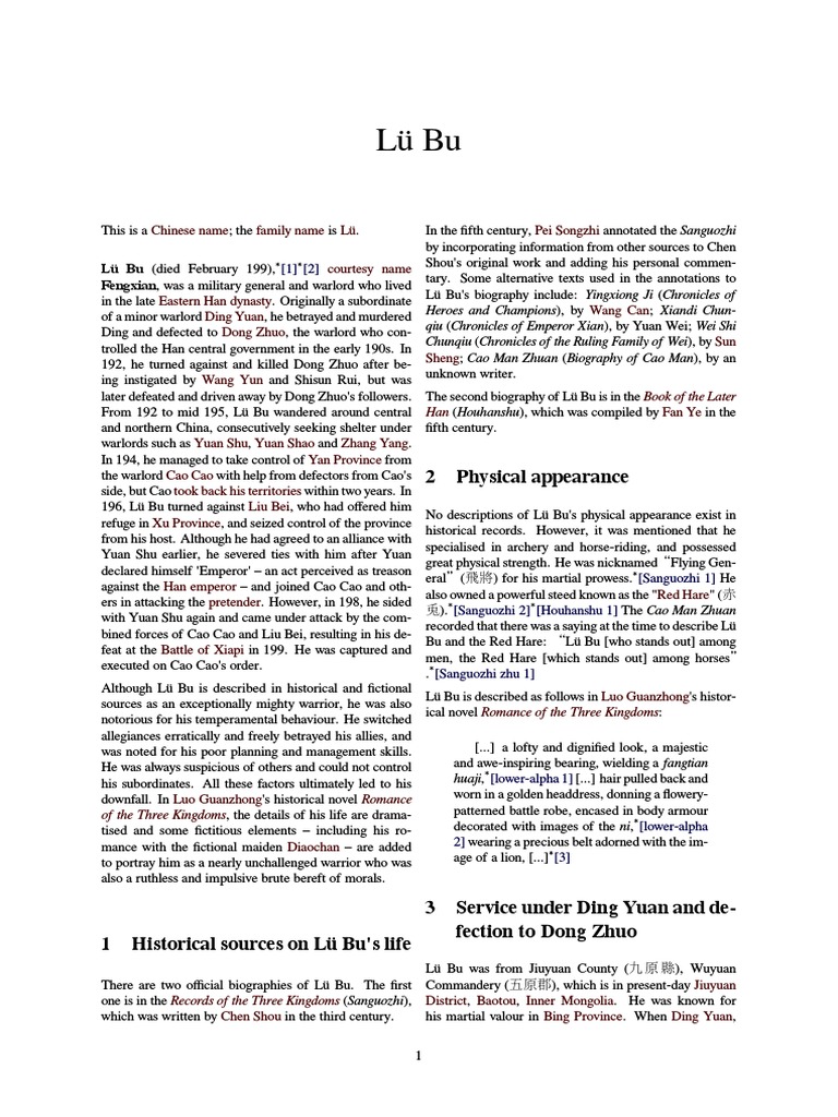 The Rise And Fall Of Lü Bu A Biography Of China S Legendary Warrior