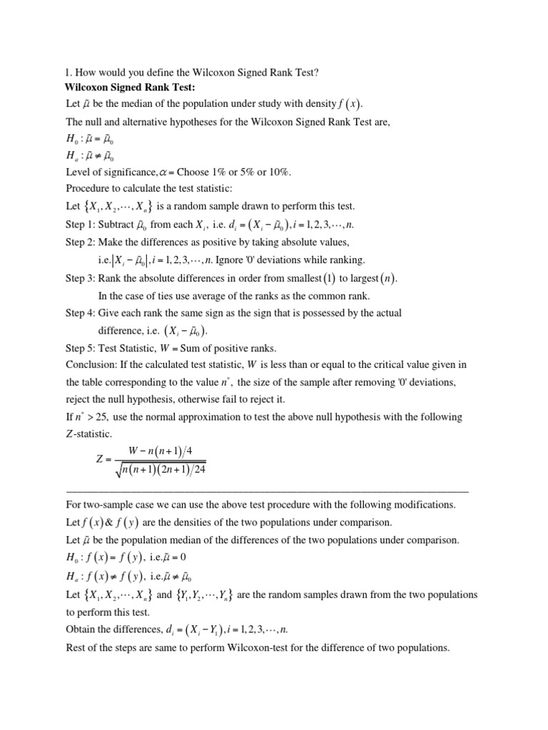 Non-Parametric Methods - 1 PDF | PDF | Statistical Hypothesis Testing ...