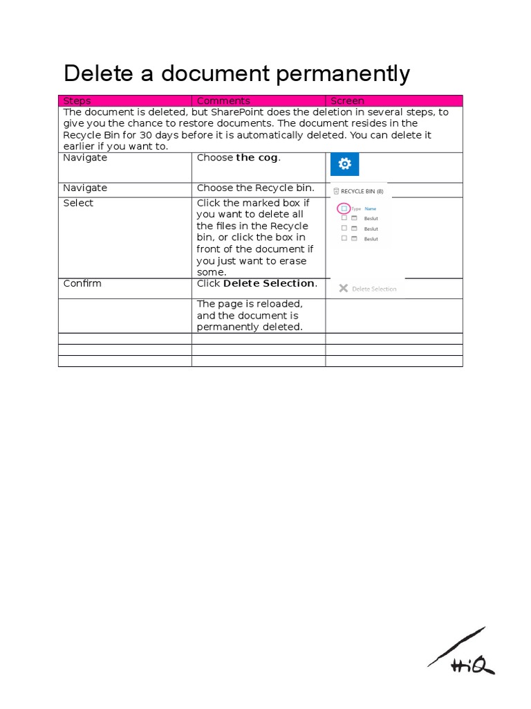 Permanently Delete Documents in SharePoint | PDF | Computers