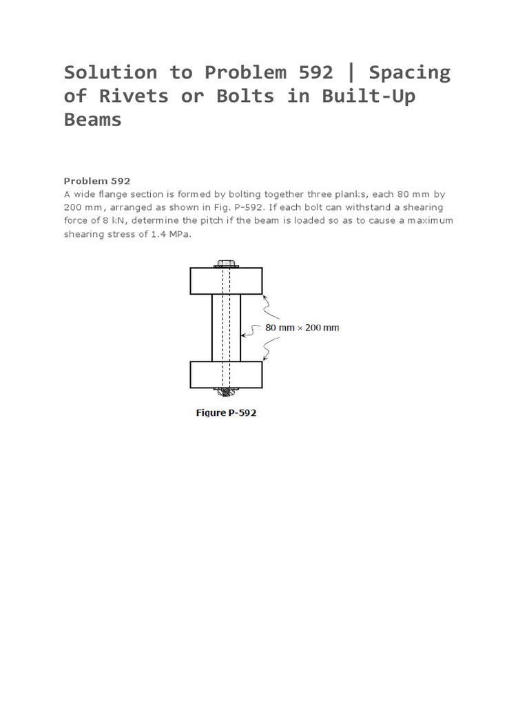 Bolted Cross Section Examples | Screw | Beam (Structure)