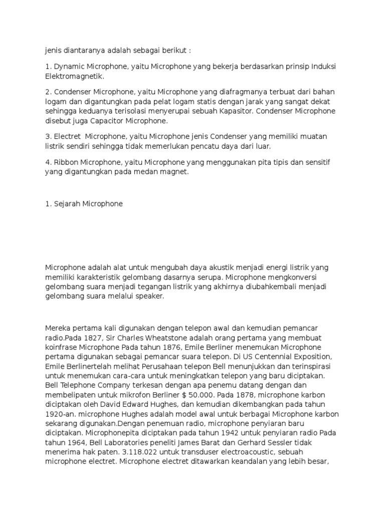 Jenis Microphone | PDF