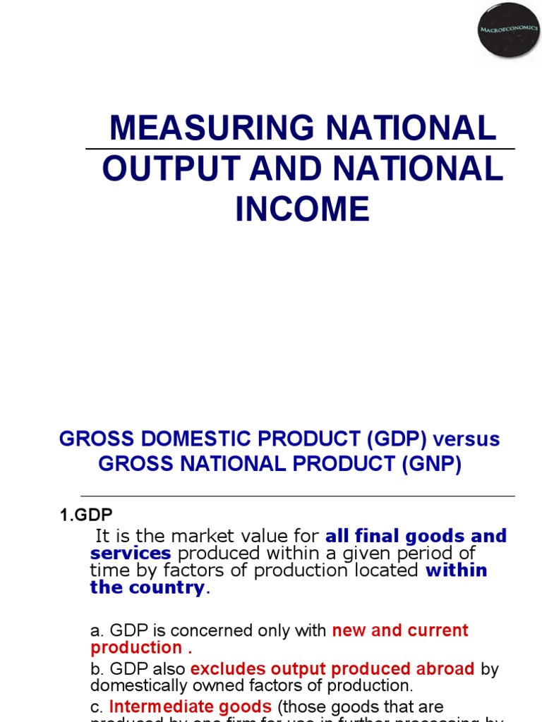 GDP vs GNP: Key Differences Explained | PDF | Measures Of National ...