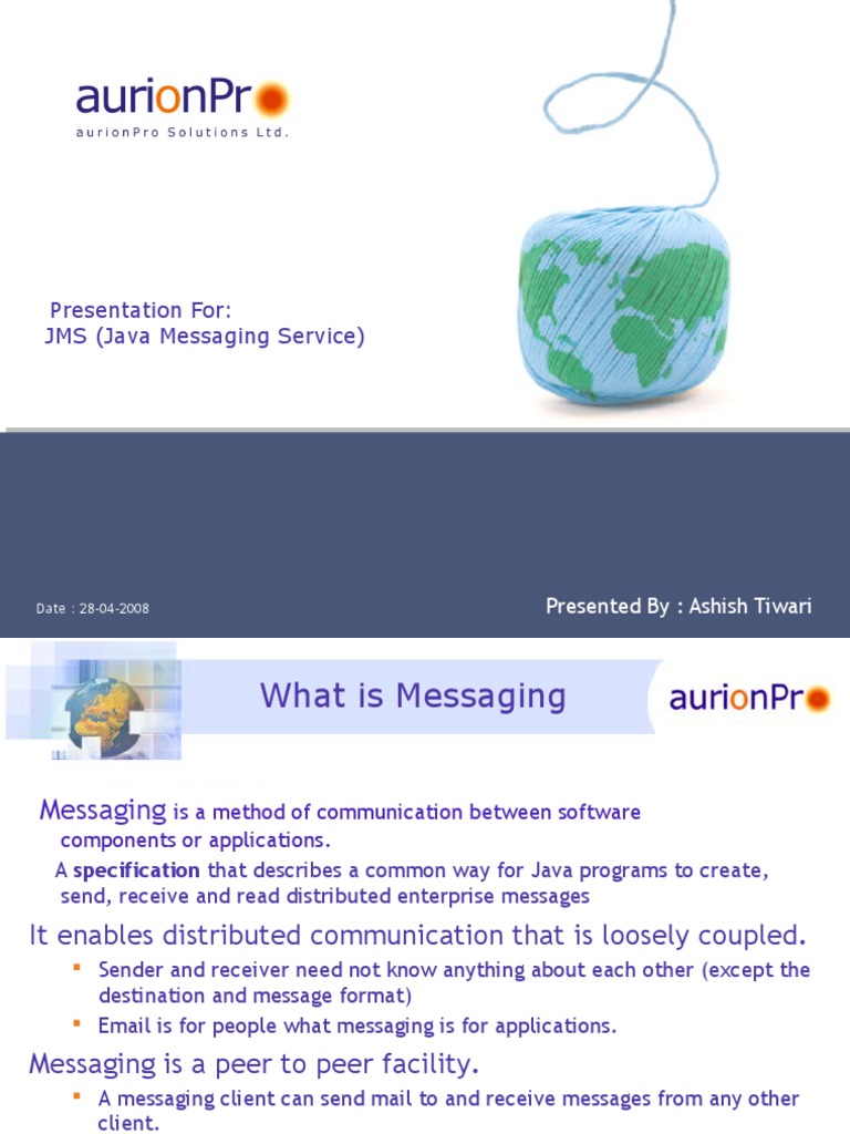 JMS PPT Presentation | PDF | Application Programming Interface | Software Engineering