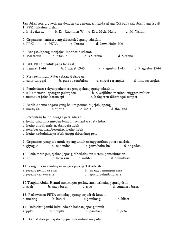 Contoh Soal Pilihan Ganda Ips Kelas V | PDF
