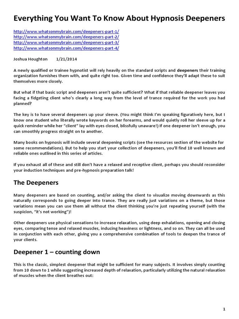 Deepeners - Everything You Want To Know About Hypnosis | Download Free ...