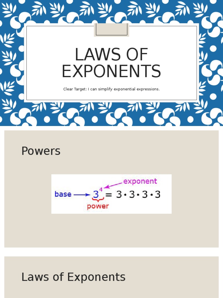 Laws of Exponents 2 | PDF | Finance & Money Management