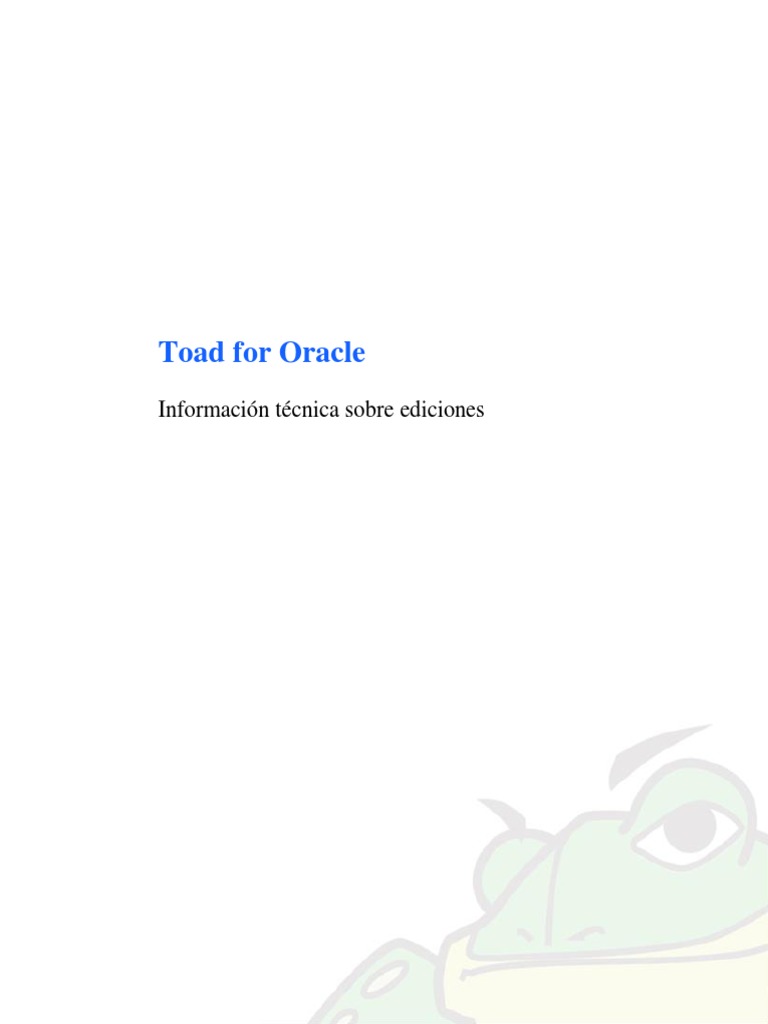 Toad For Oracle V 12 | PDF | Base de datos Oracle | SQL