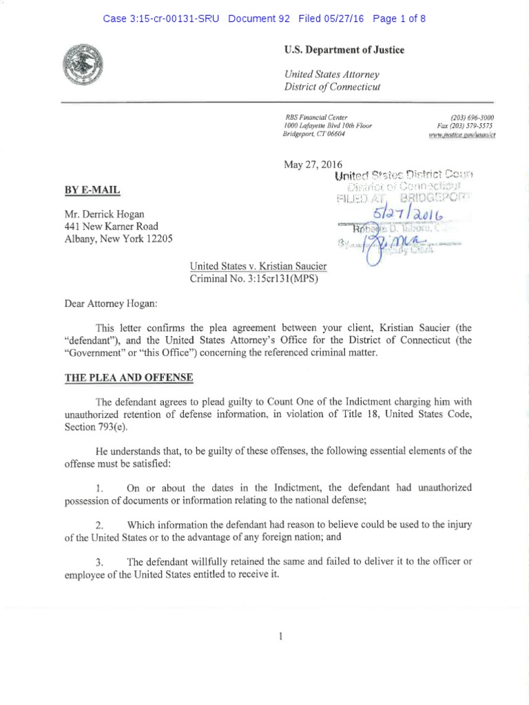 Saucier Guilty Plea | PDF | United States Federal Sentencing Guidelines ...