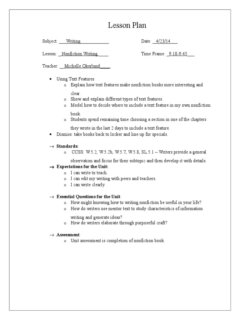 Lesson Plan: Standards | PDF
