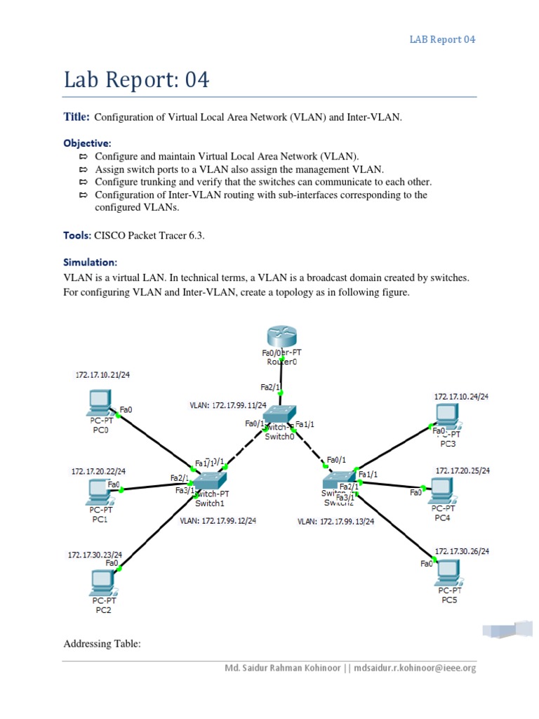 N4. VLAN & Inter VLAN Step-By-Step Routing Configuration | PDF ...