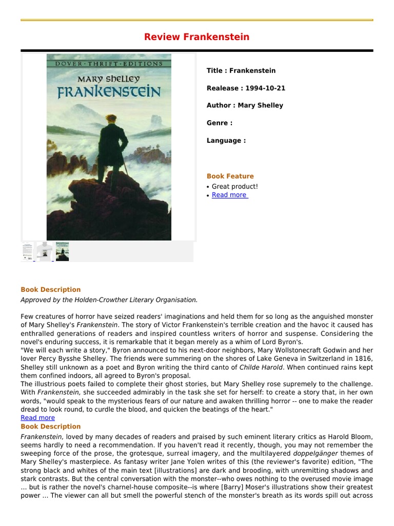 Frankenstein PDF | PDF | Frankenstein | Mary Shelley
